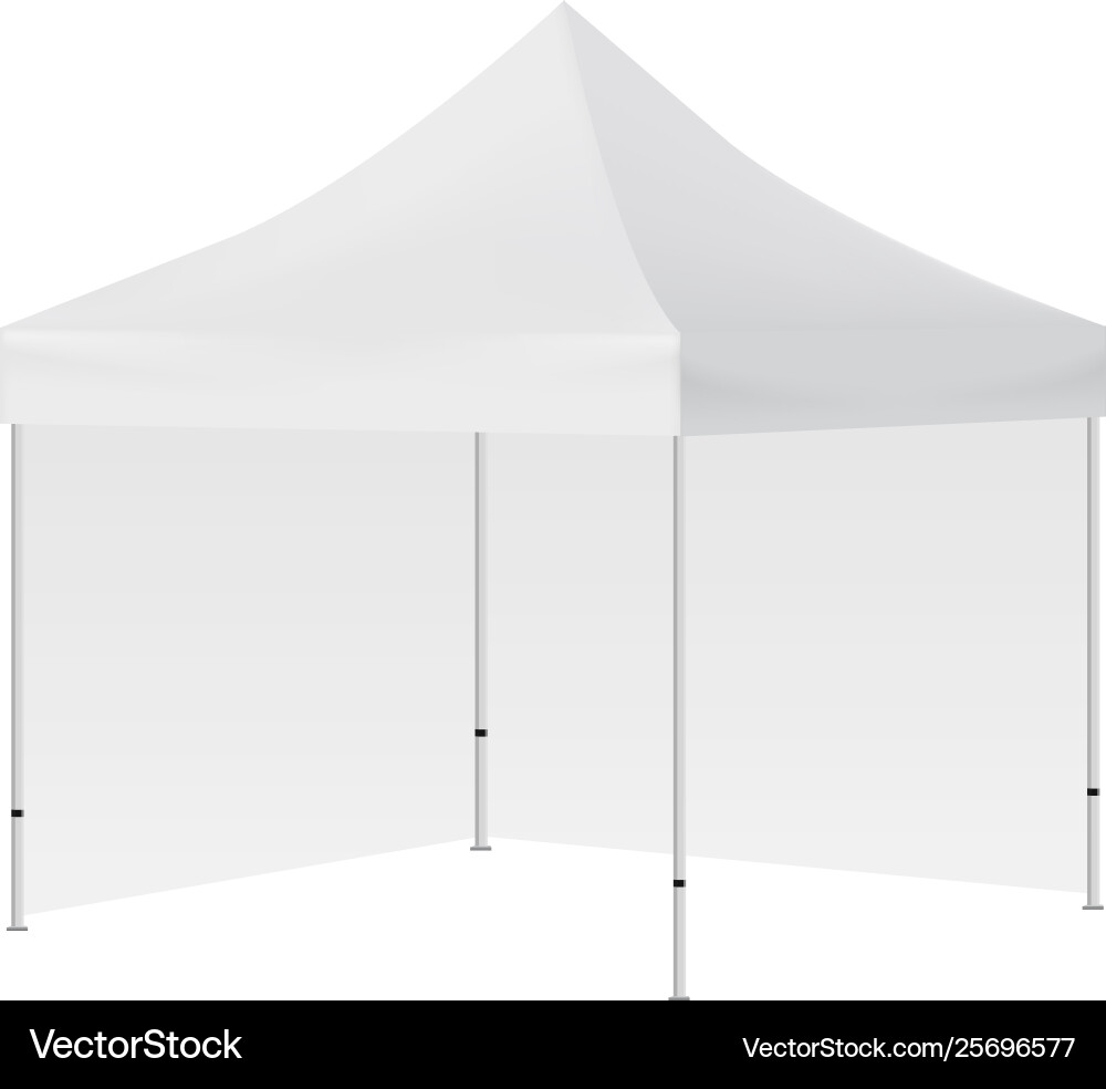 Blank square tent with two walls mockup isolated Vector Image