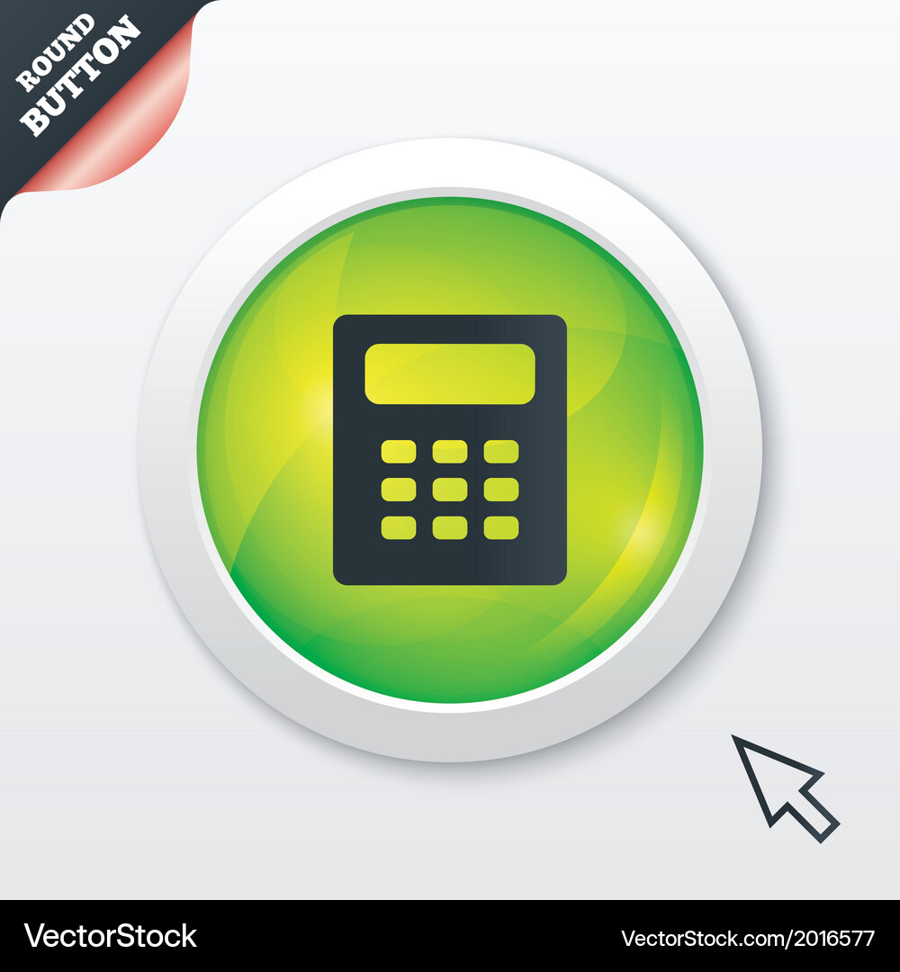 Calculator sign icon bookkeeping symbol Royalty Free Vector