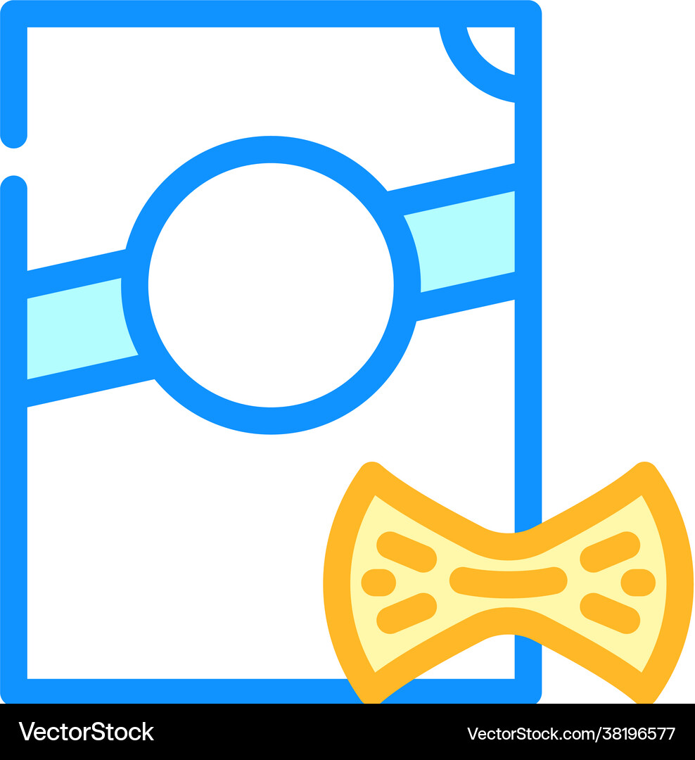 Farfalle pasta color icon Royalty Free Vector Image