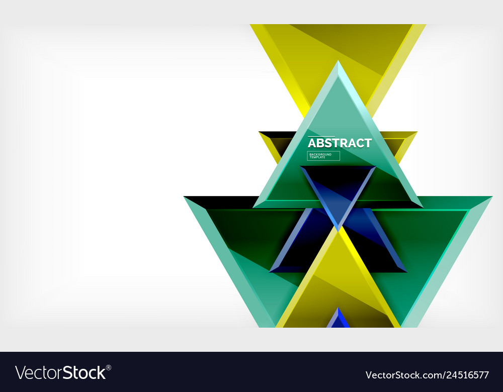 Flying triangles composition geometric background Vector Image