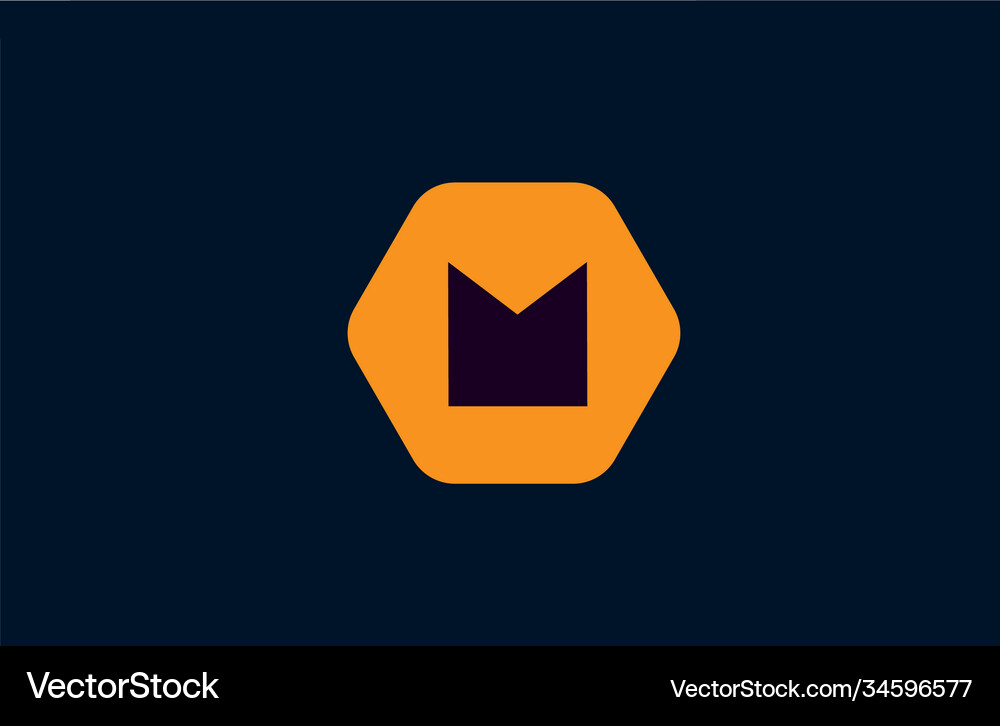 Geometric m alphabet letter logo icon template Vector Image