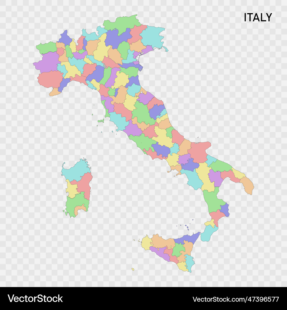 Isolated colored map of italy Royalty Free Vector Image