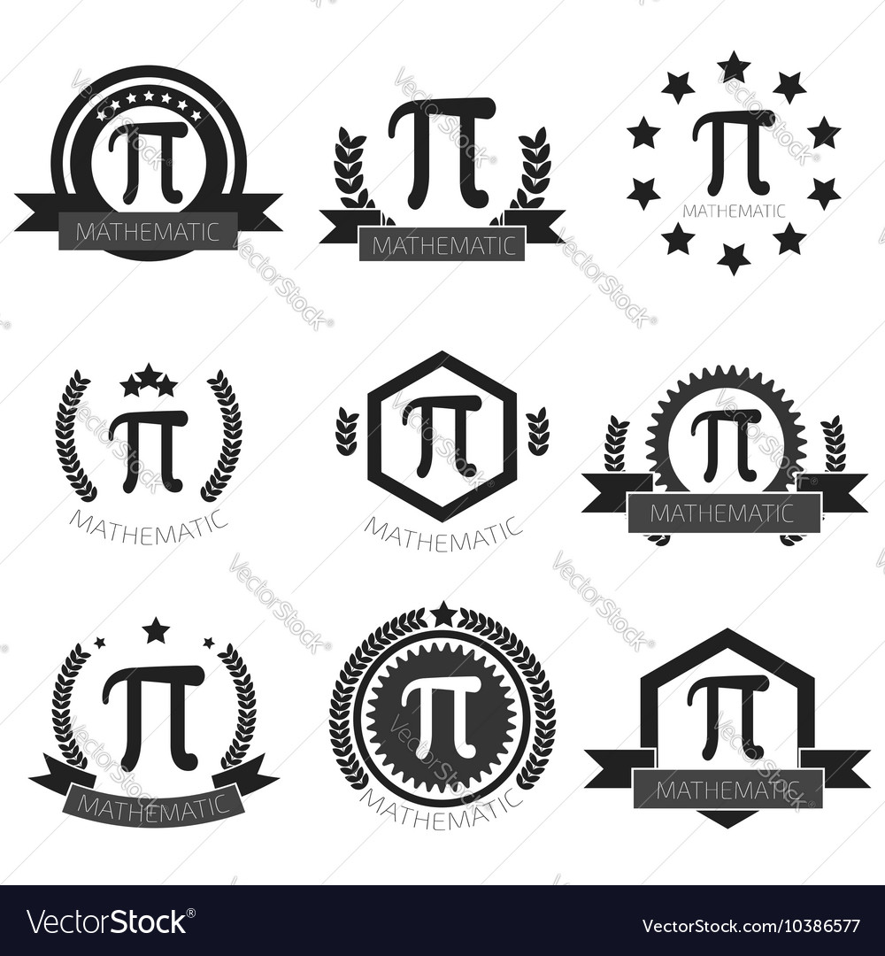 Mathematic pi logo set pi icons set Royalty Free Vector Mathematic pi logo set pi icons set Royalty Free Vector