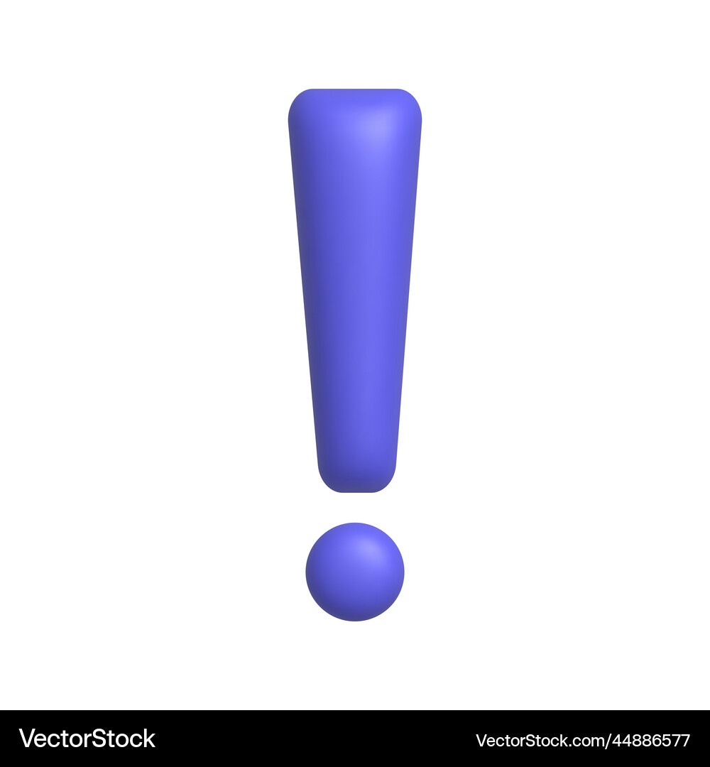 Purple exclamation mark symbol attention Vector Image