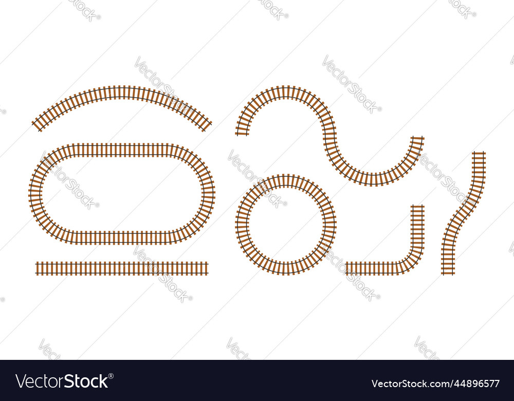 Railroad tracks railway train track rails Vector Image