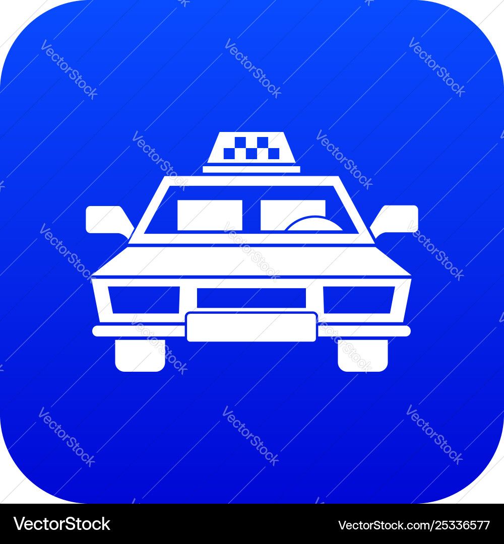 Taxi car icon digital blue Royalty Free Vector Image