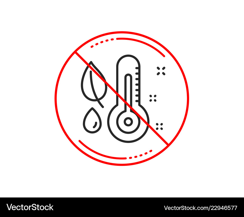 Thermometer line icon humidity and leaf sign Vector Image