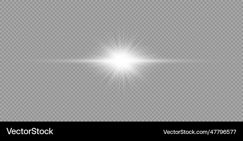 White horizontal light effect of lens flares Vector Image