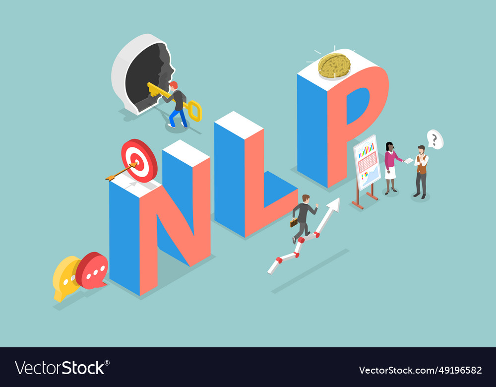 3d Isometric Flat Of Nlp Royalty Free Vector Image