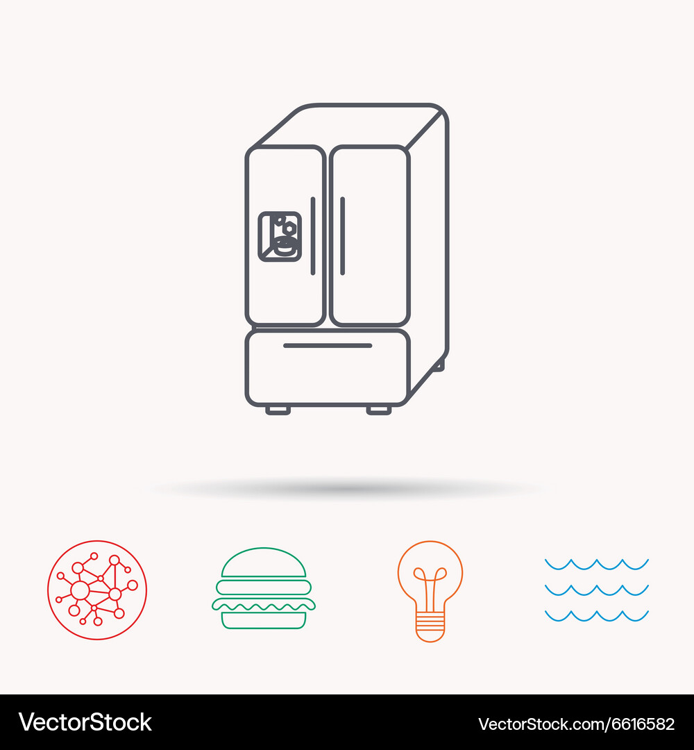 American fridge icon refrigerator with ice sign Vector Image