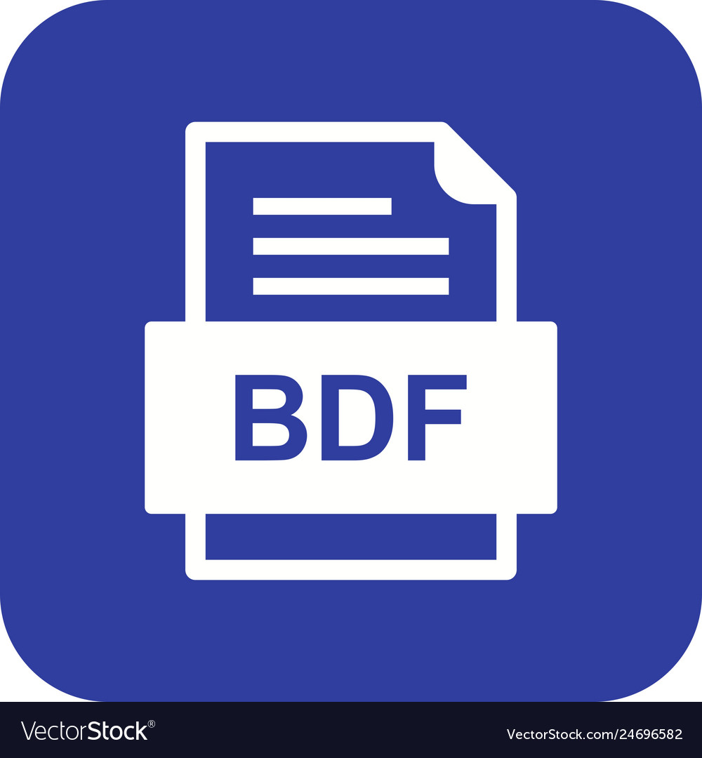 Bdf file document icon Royalty Free Vector Image