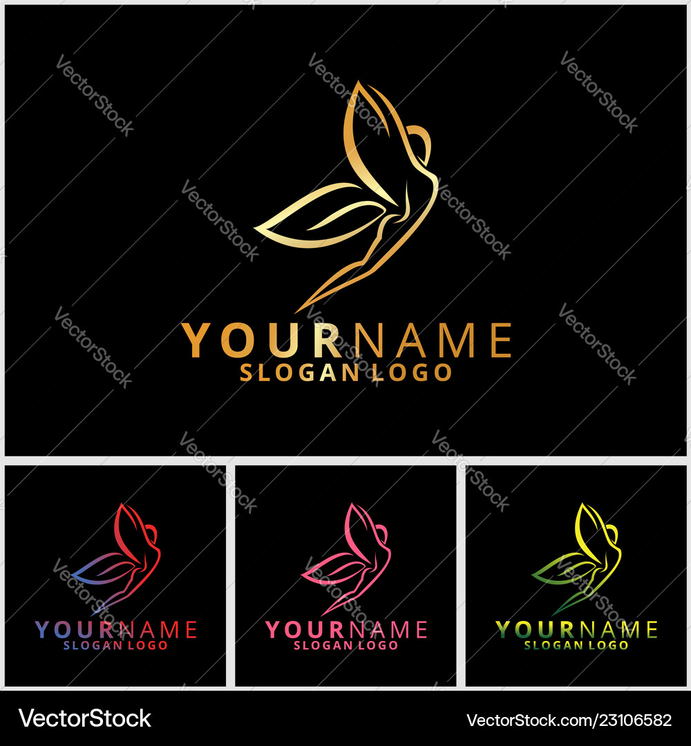 Beautiful girl logo 19 Royalty Free Vector Image