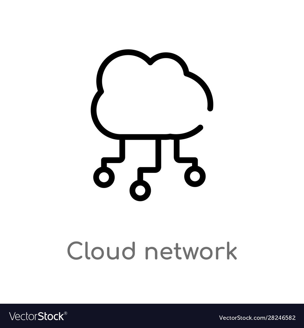 Cloud Network Icon - Isolated Royalty Free Vector Image