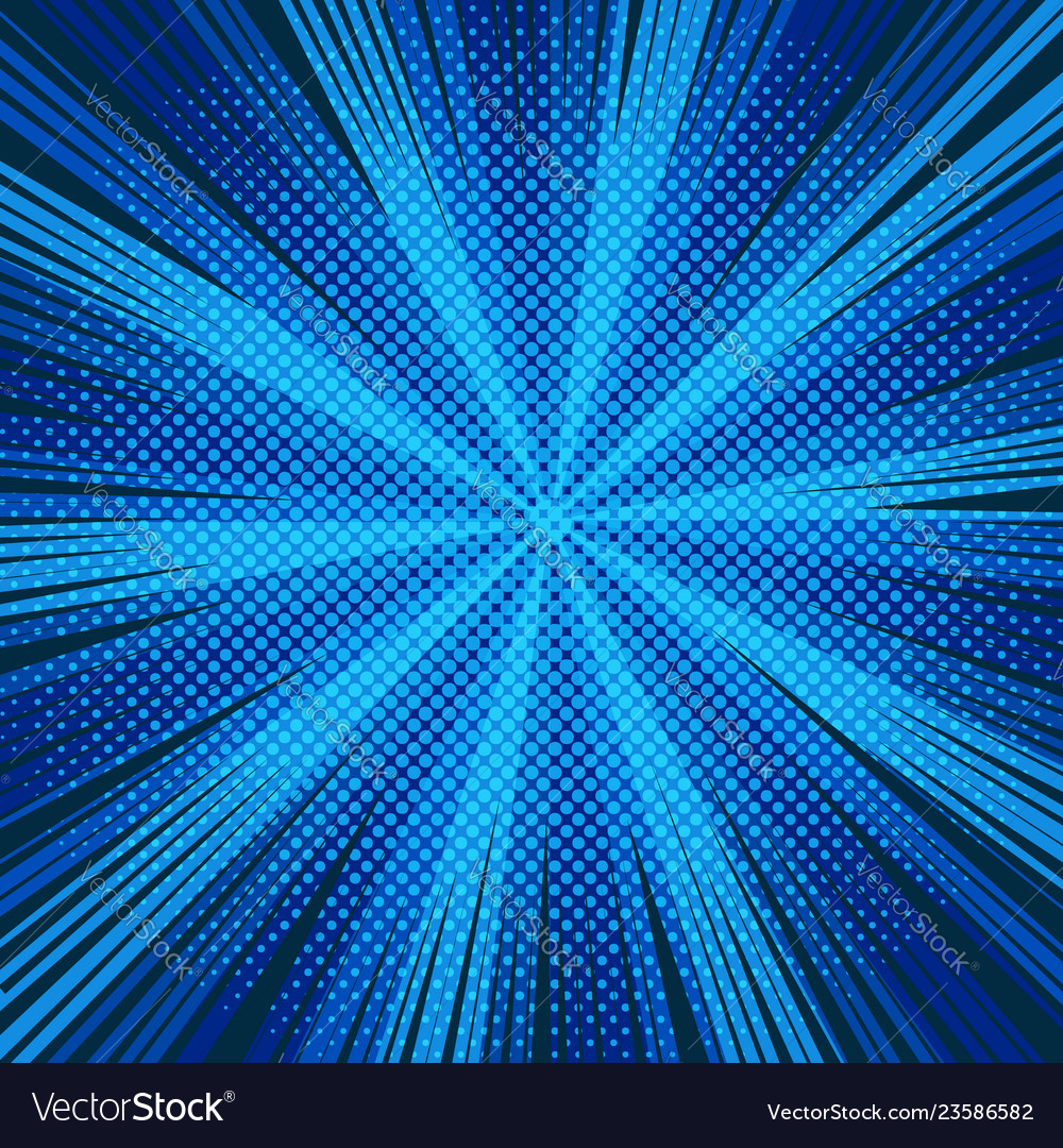 Comic blue explosive background Royalty Free Vector Image