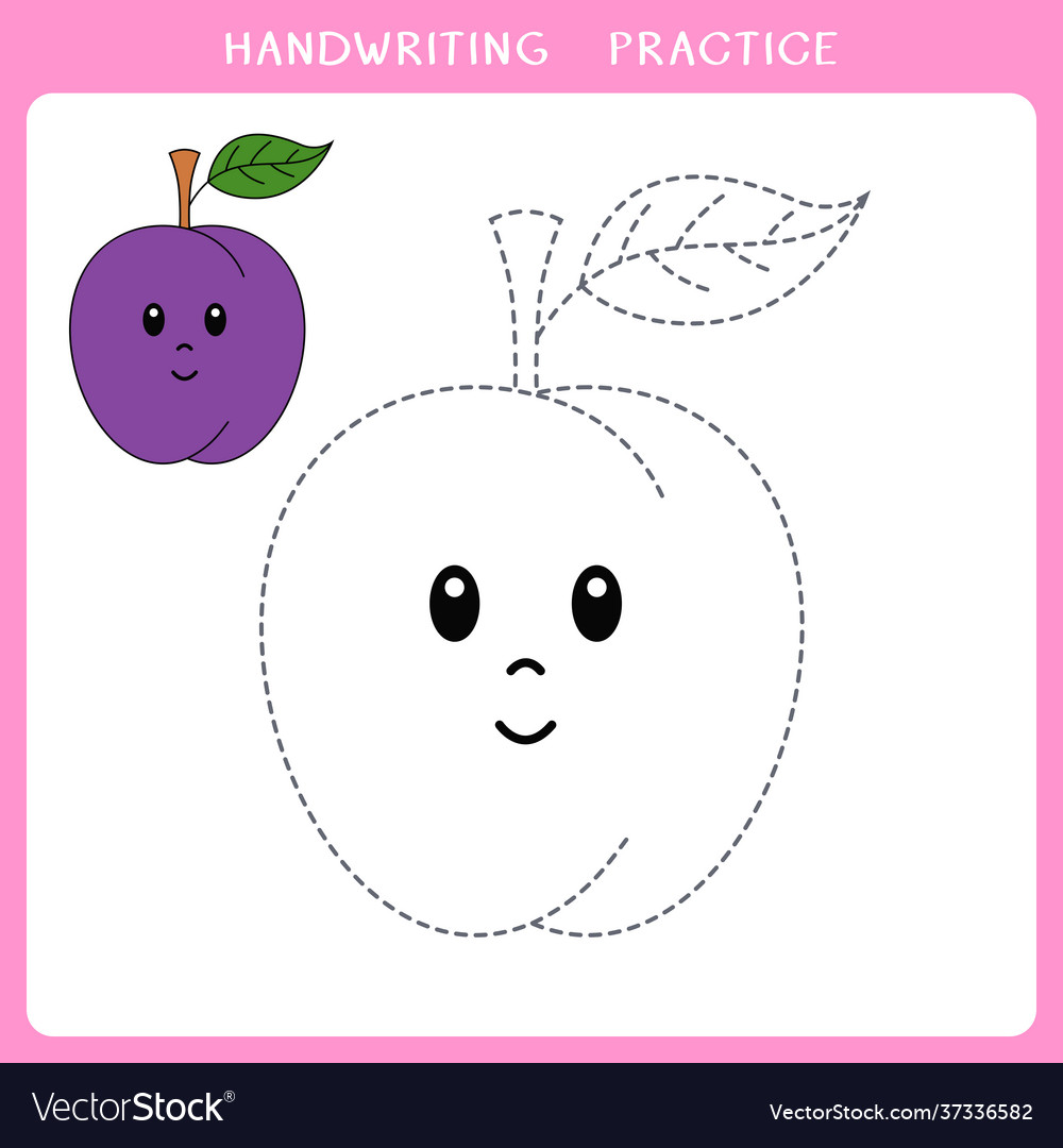 Handwriting practice sheet Royalty Free Vector Image