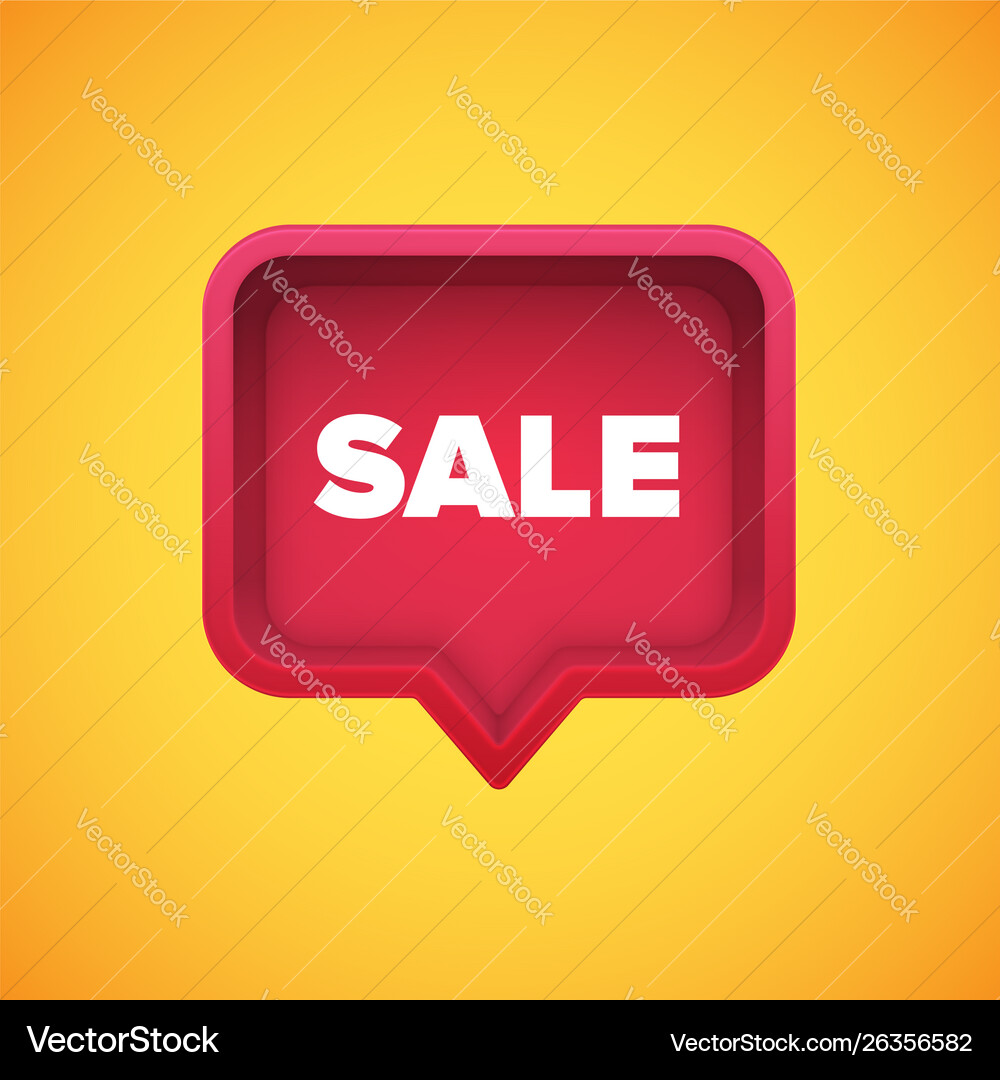 High-detailed red speech bubble with sale title Vector Image