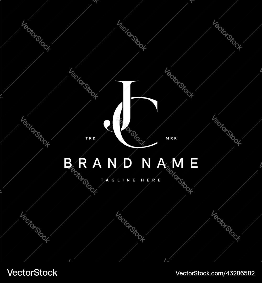 Jc letters logo luxury monogram design graphic Vector Image