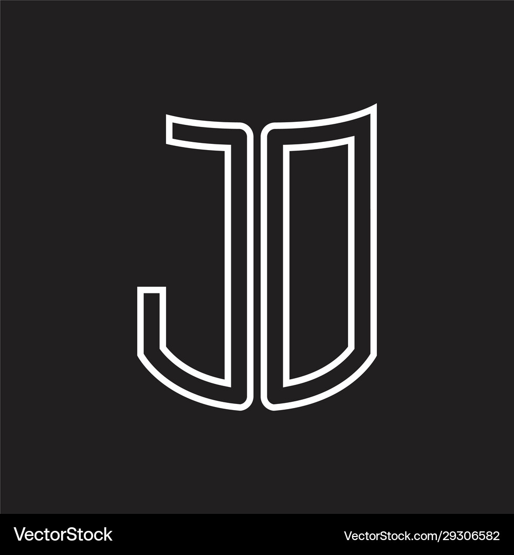Jd logo monogram with ribbon style outline design Vector Image