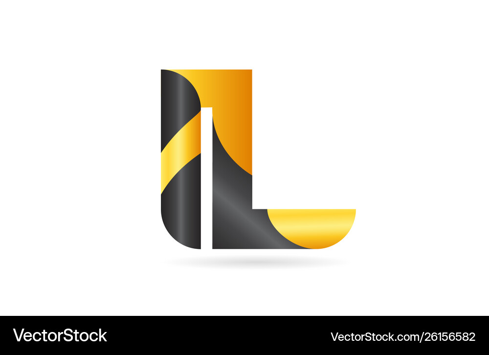 Joined or connected il i l yellow black alphabet Vector Image