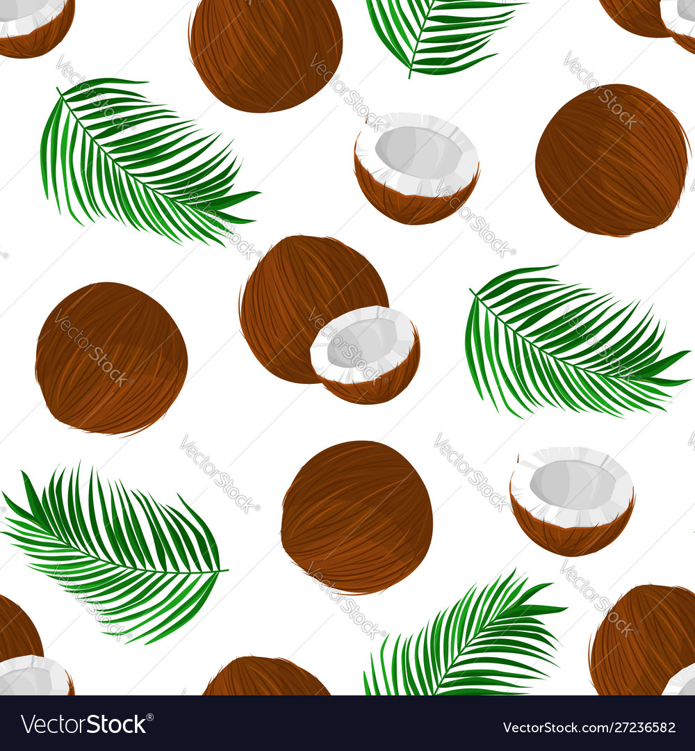 Pattern with coconut Royalty Free Vector Image