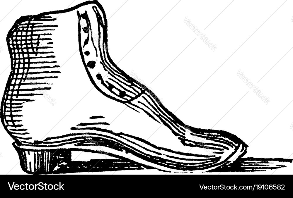 Shoe foot vintage engraving Royalty Free Vector Image
