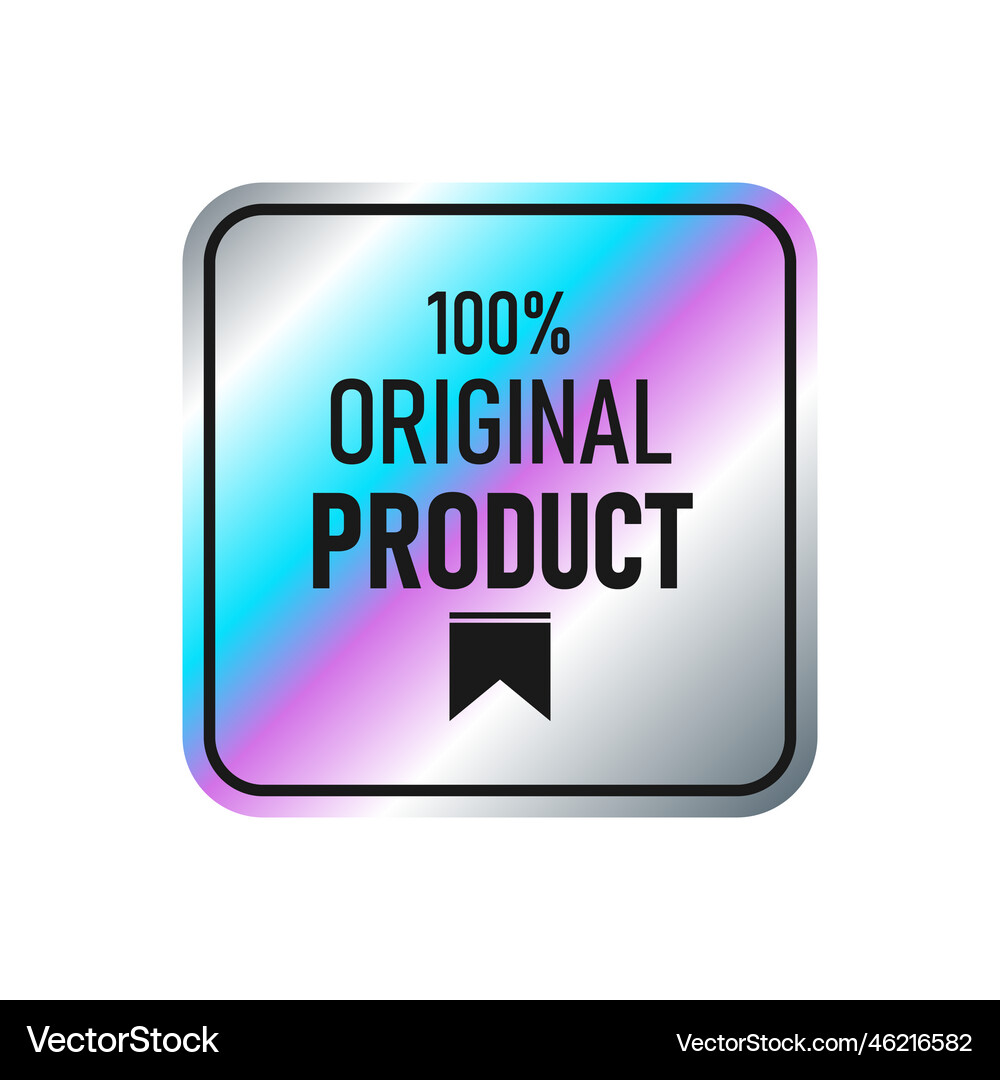 Square holographic sticker isolated on white Vector Image