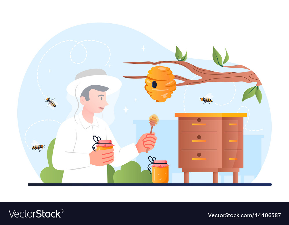 Beekeeper at work Royalty Free Vector Image - VectorStock