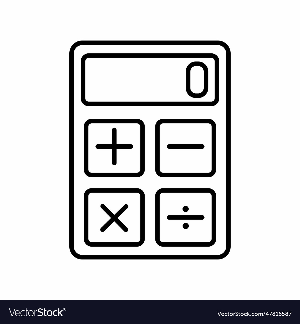 Calculator Outline Icon Royalty Free Vector Image