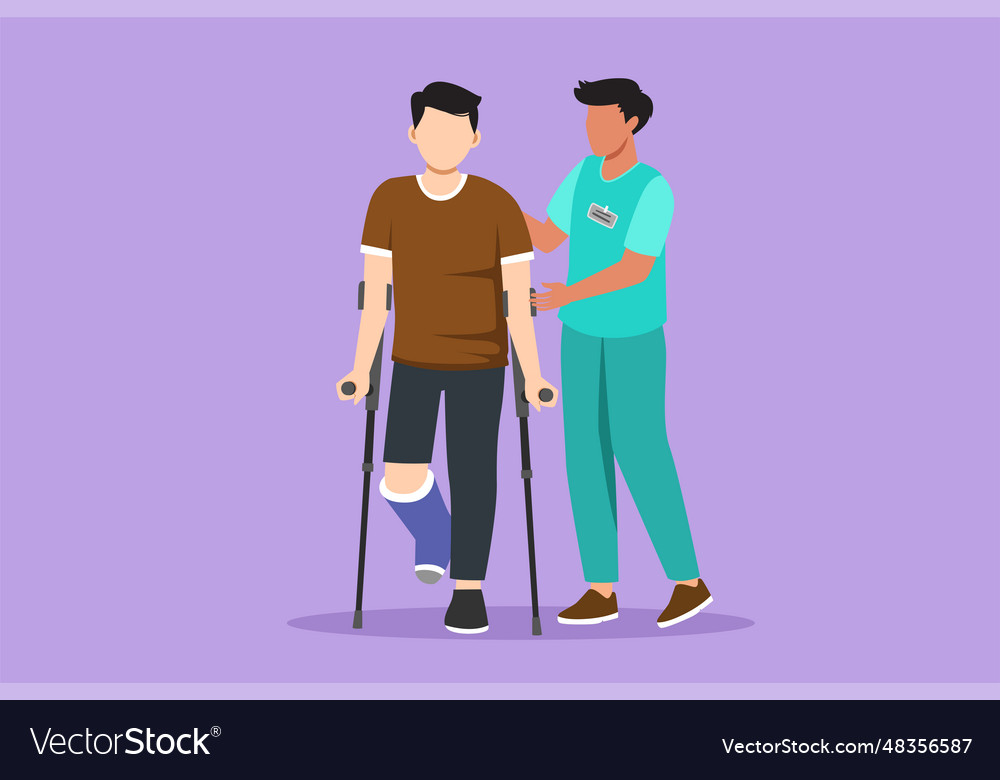 Cartoon Flat Style Drawing Of Rehabilitation Vector Image