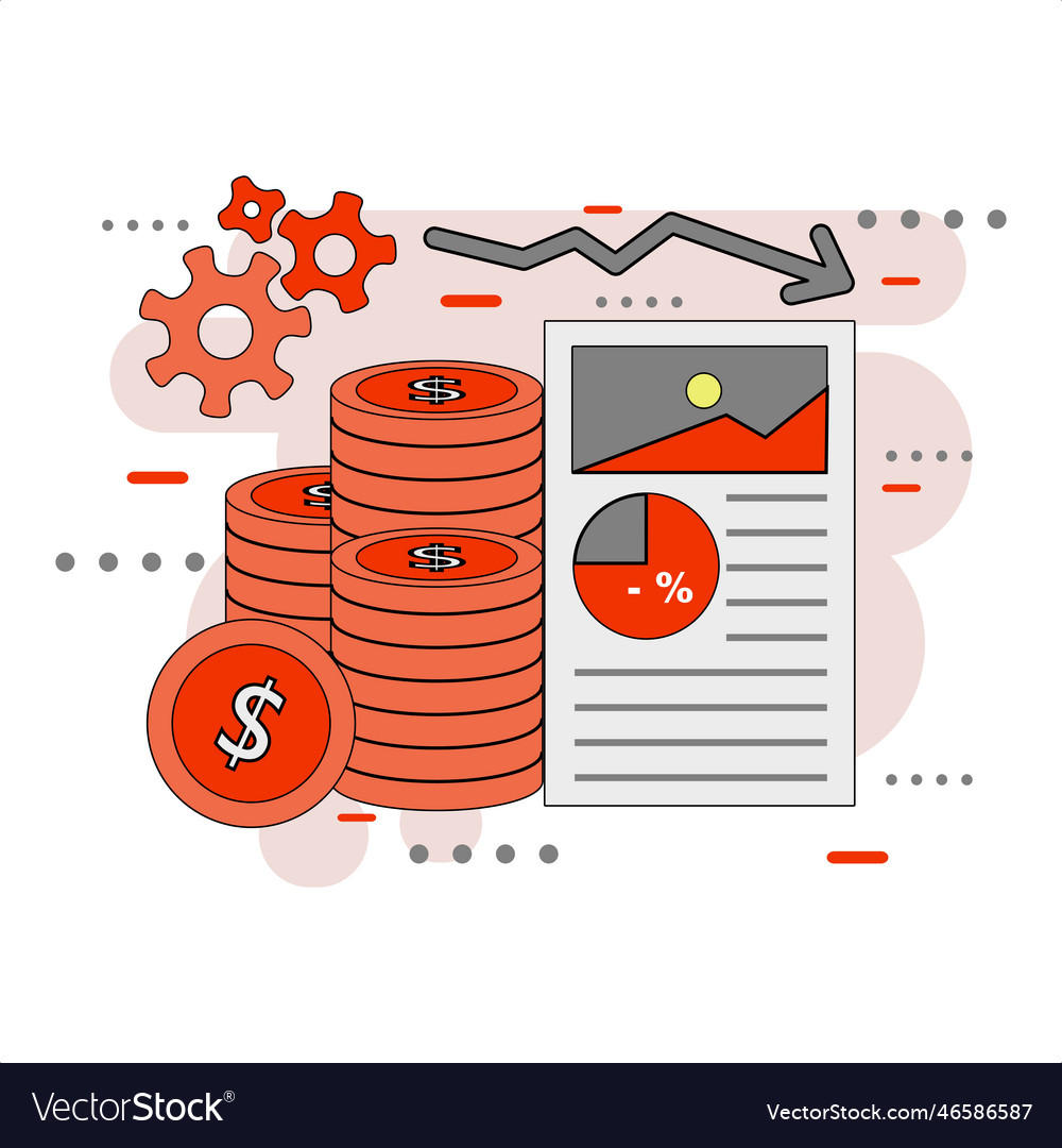 Decrease in income in a project Royalty Free Vector Image