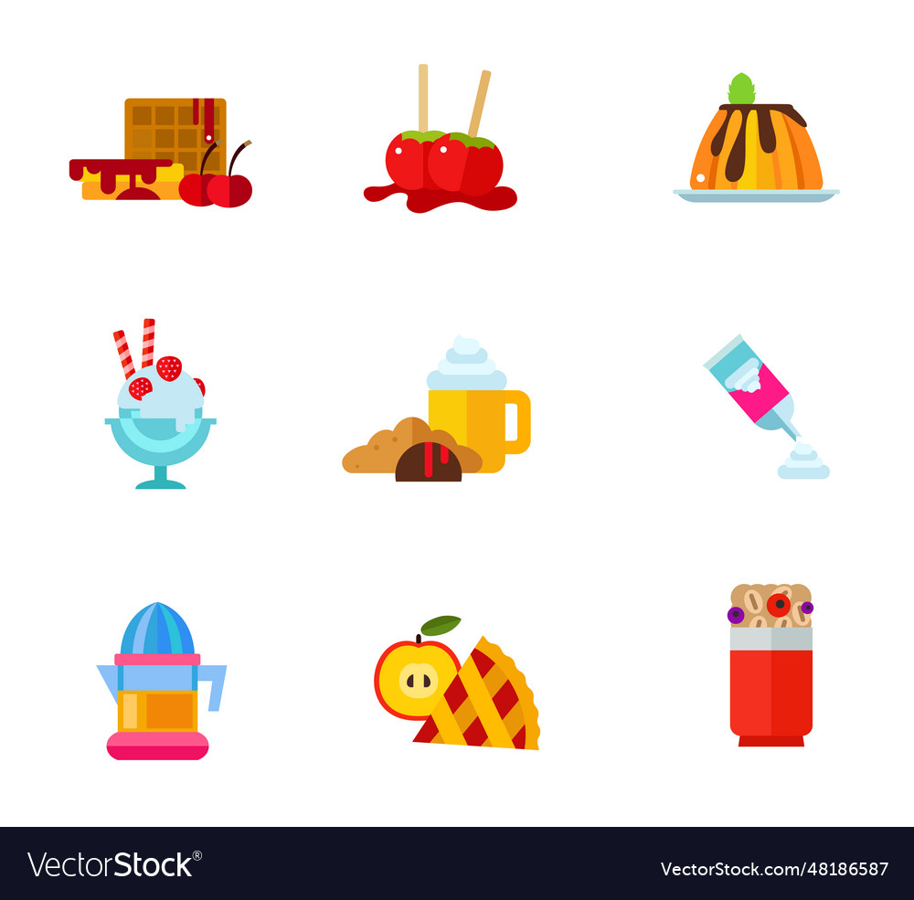 Dessert icon set Royalty Free Vector Image - VectorStock