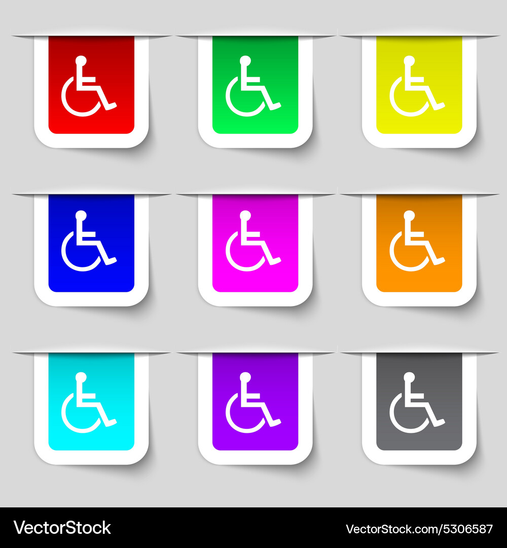 Disabled icon sign set of multicolored modern Vector Image
