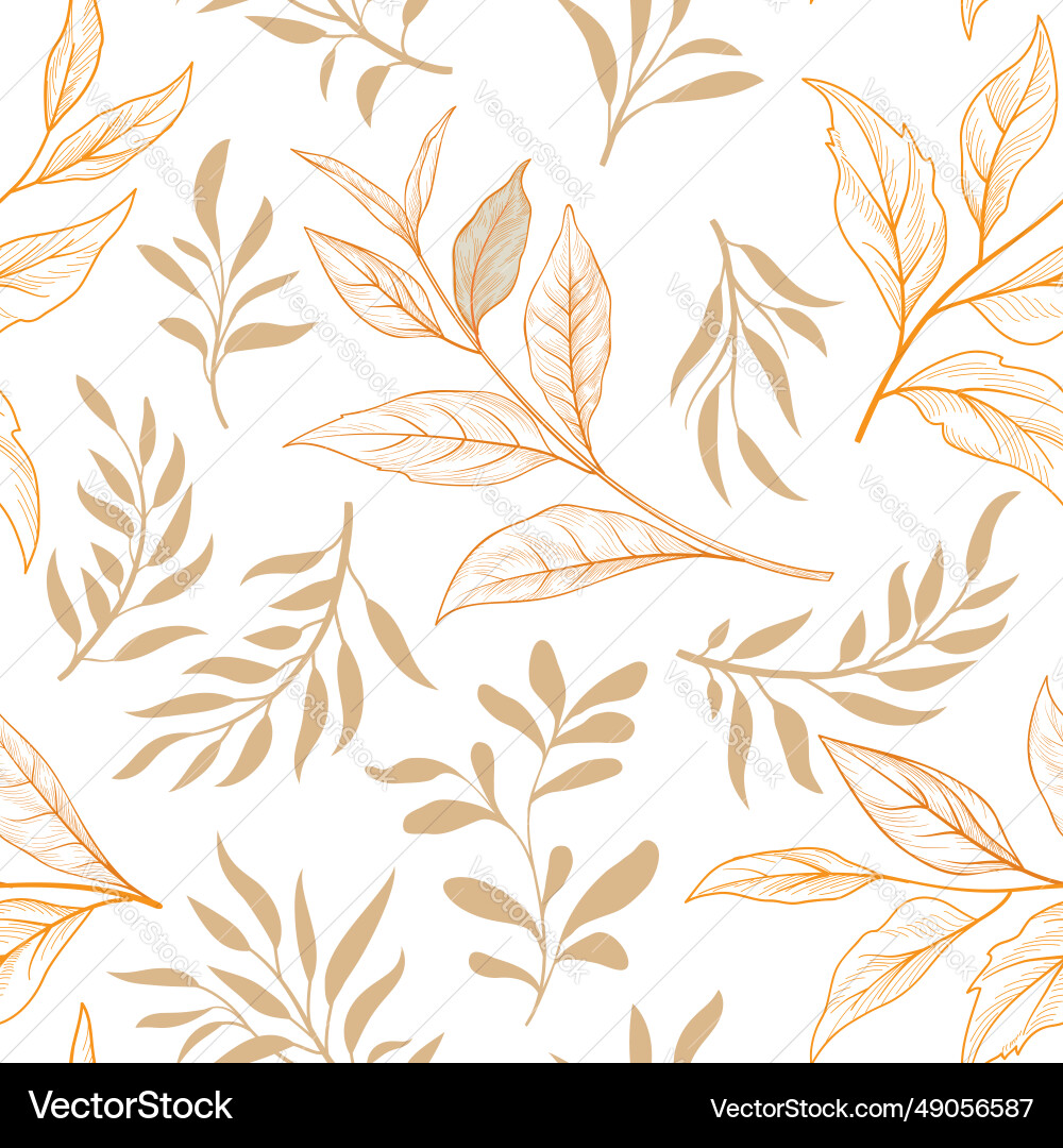 Floral seamless pattern branch with leaves gentle Vector Image