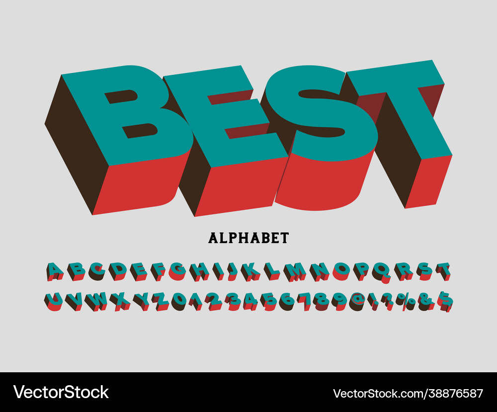 Font alphabet modern lettering green style name Vector Image