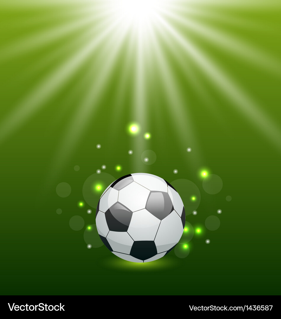 Football background with ball and light effect Vector Image