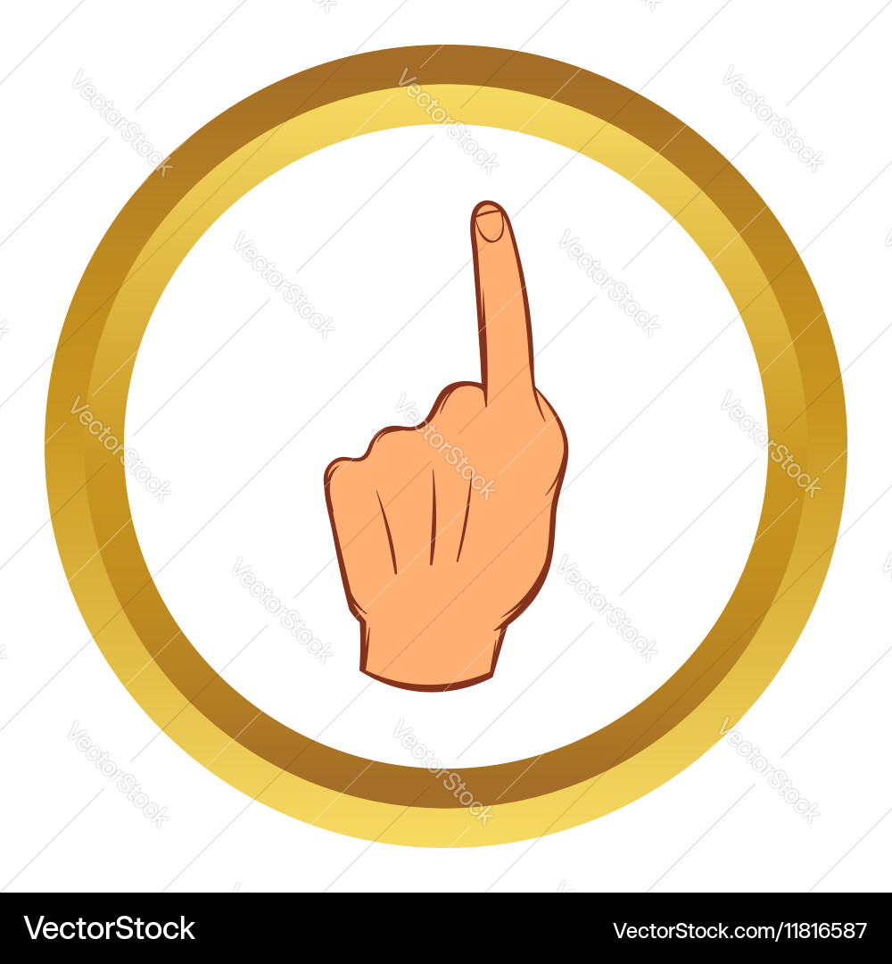 Forefinger up gesture icon cartoon style Vector Image