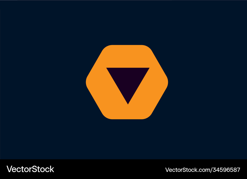Geometric v alphabet letter logo icon template Vector Image