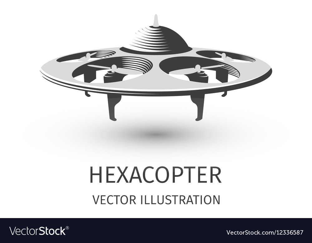 Isolated rc drone logo on white uav technology Vector Image Isolated rc drone logo on white uav technology Vector Image