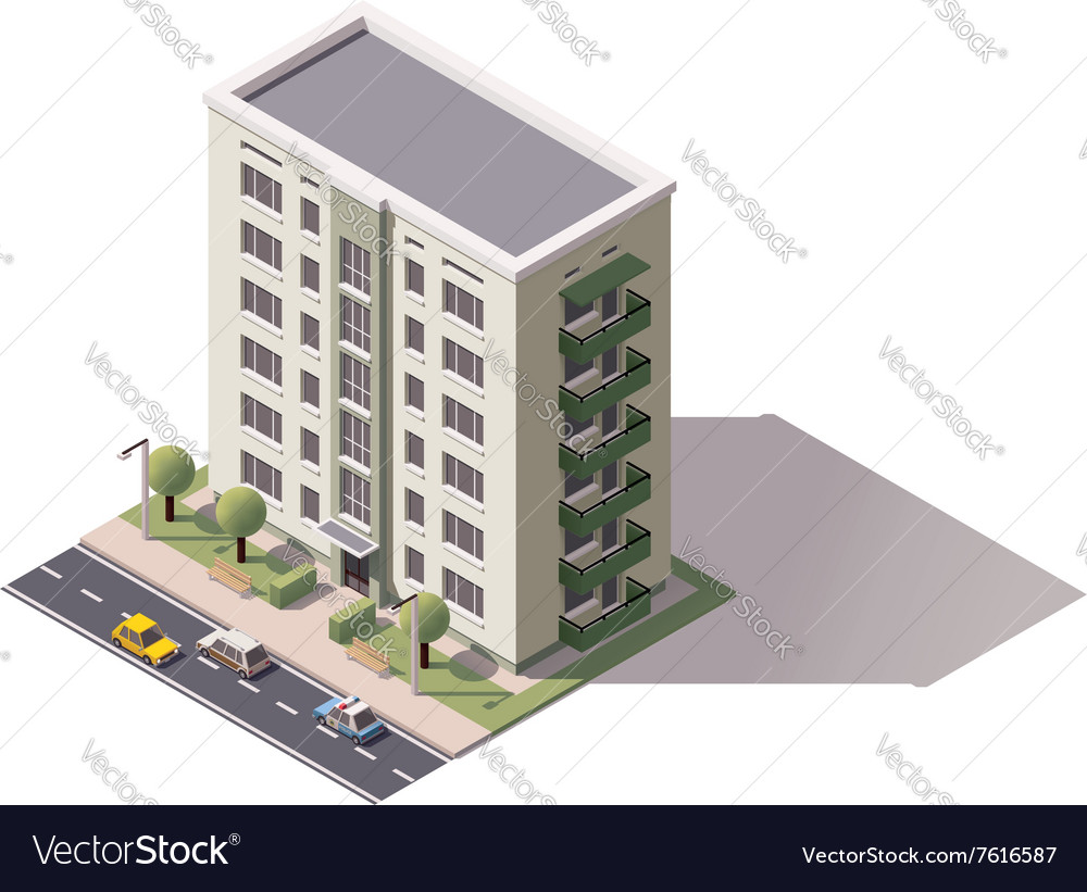 Isometric building Royalty Free Vector Image - VectorStock