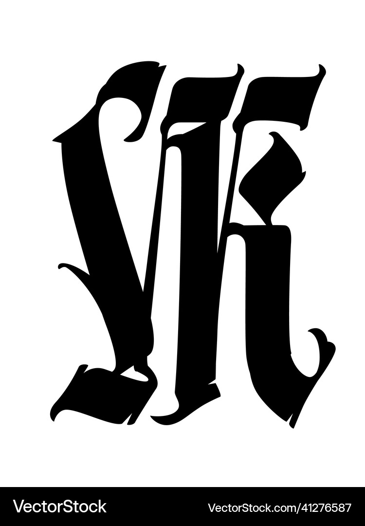 Letter m in the gothic style old alphabet Vector Image