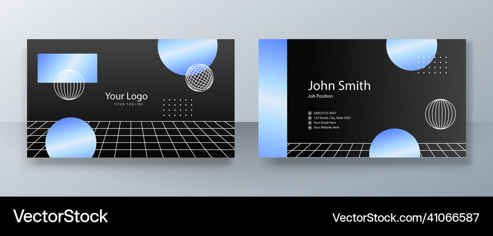Modern clean black abstract business card design Vector Image