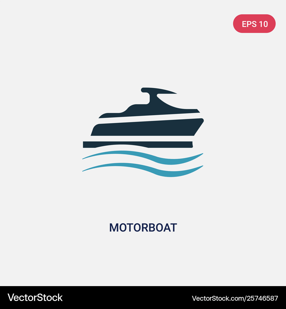 Two color motorboat icon from nautical concept Vector Image