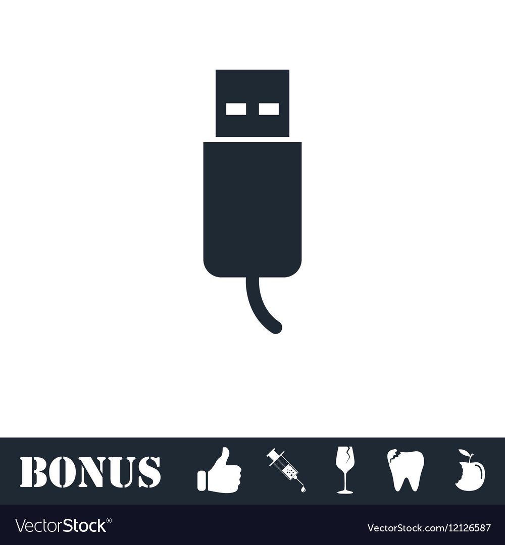 Usb plug icon flat Royalty Free Vector Image - VectorStock
