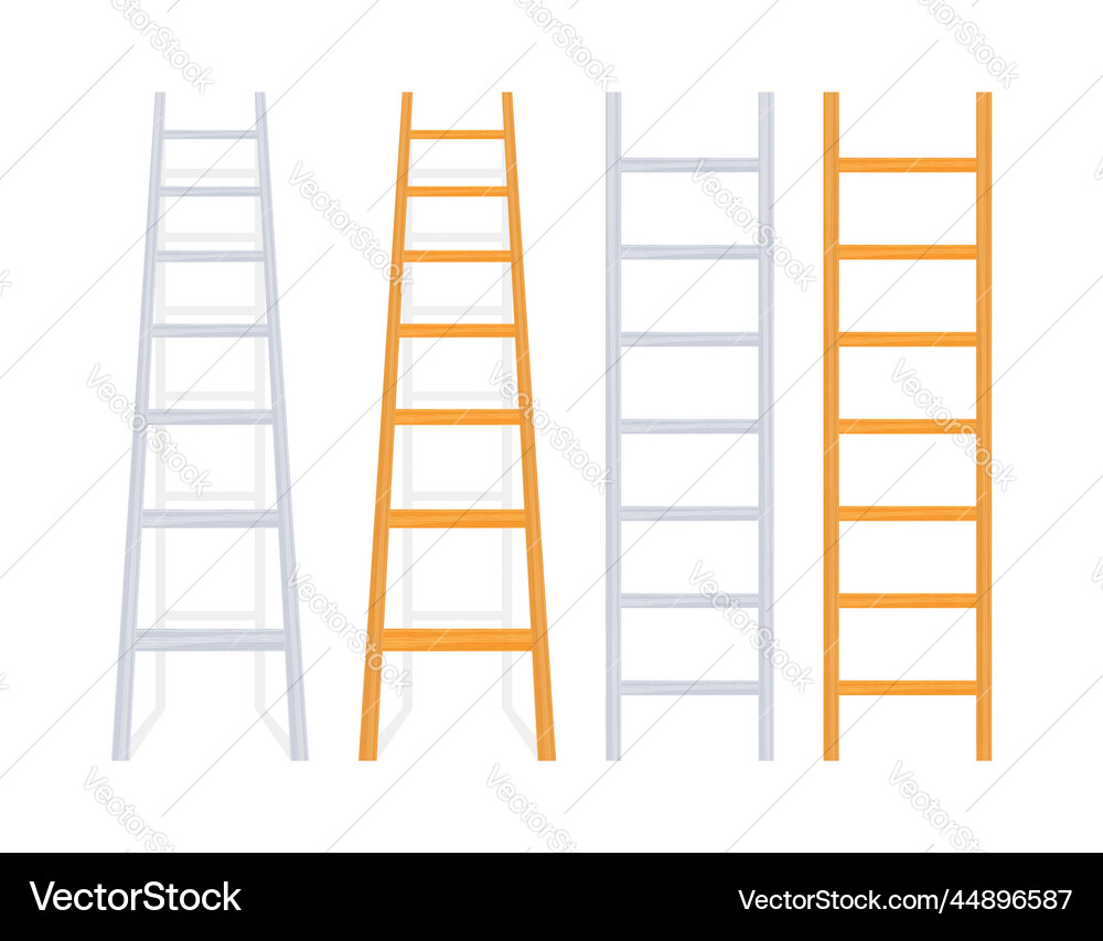 Wooden stairs step ladder household tools Vector Image
