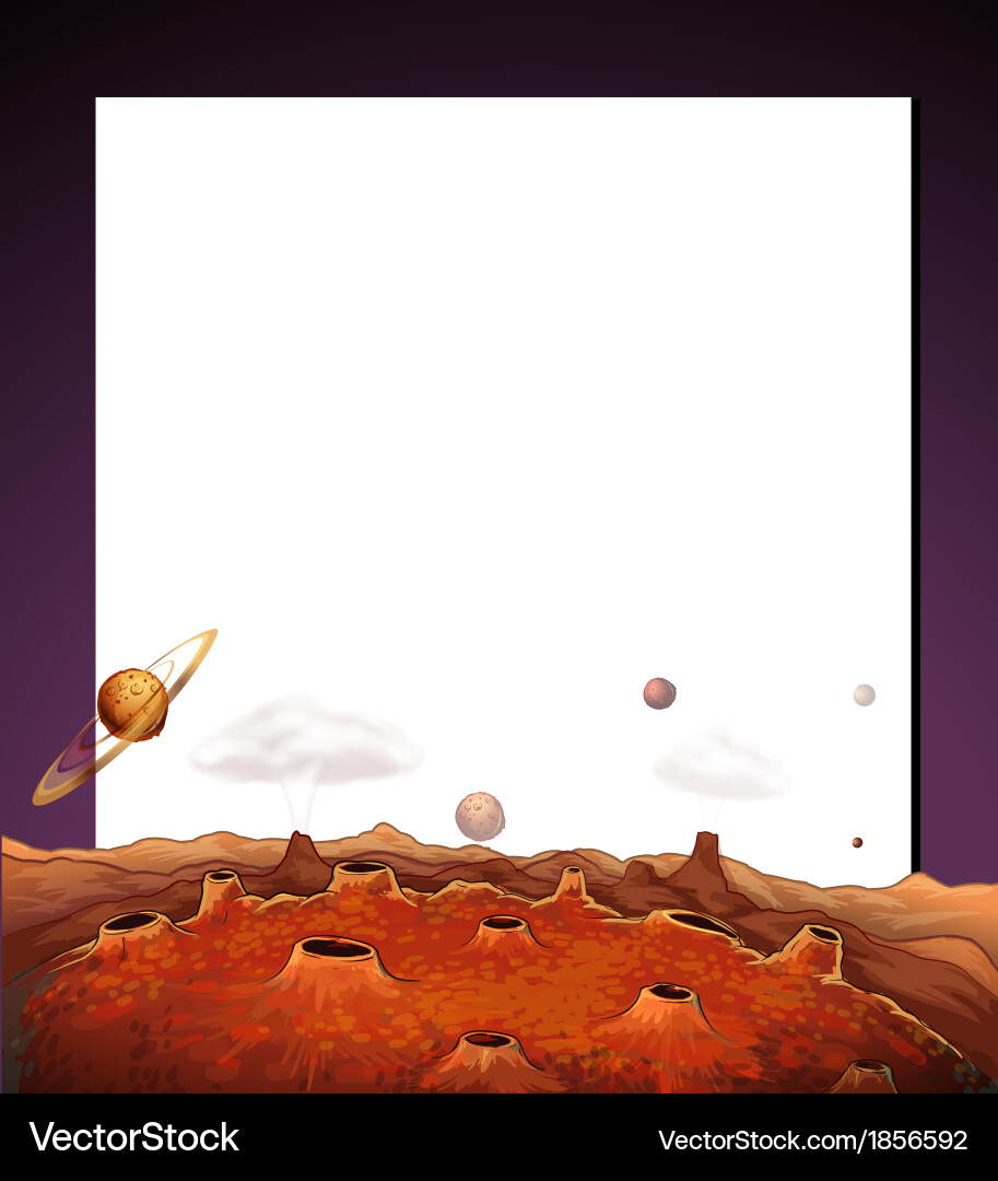 A paper template with view of the outerspace Vector Image