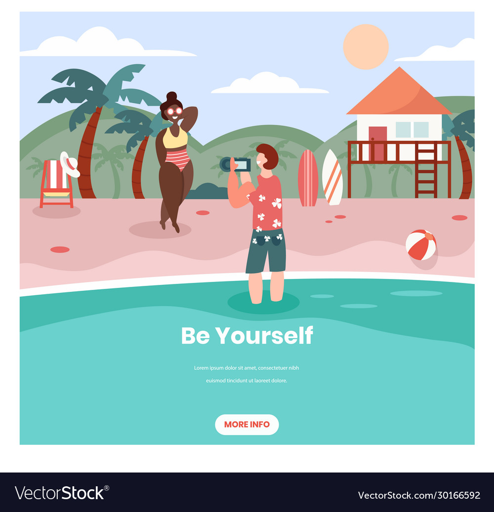 Be yourself web banner design template Royalty Free Vector Be yourself web banner design template Royalty Free Vector