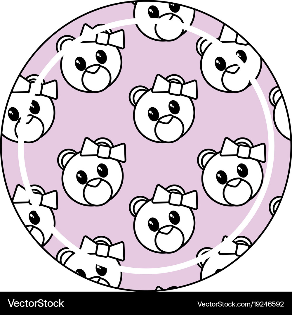 Bear cartoon button Royalty Free Vector Image - VectorStock