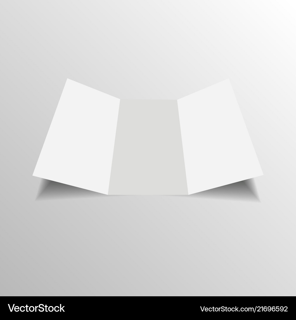 Blank three folded fold paper leaflet Royalty Free Vector