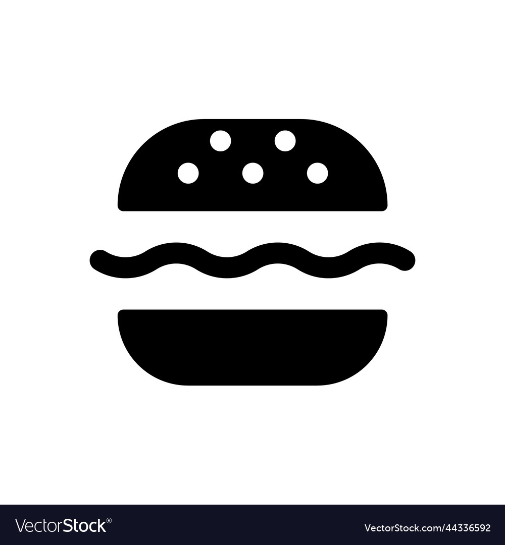 Burger black glyph ui icon Royalty Free Vector Image