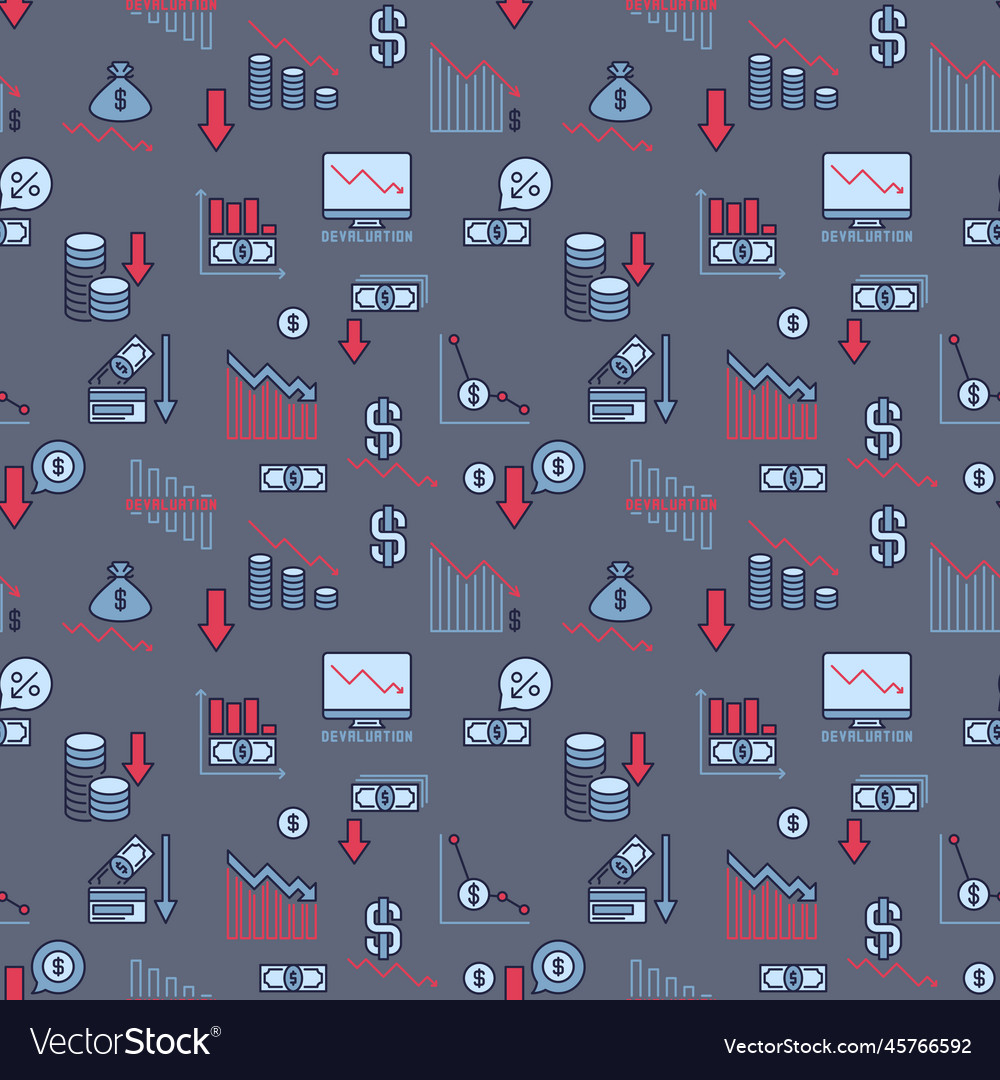 Devaluation creative pattern economic problems Vector Image